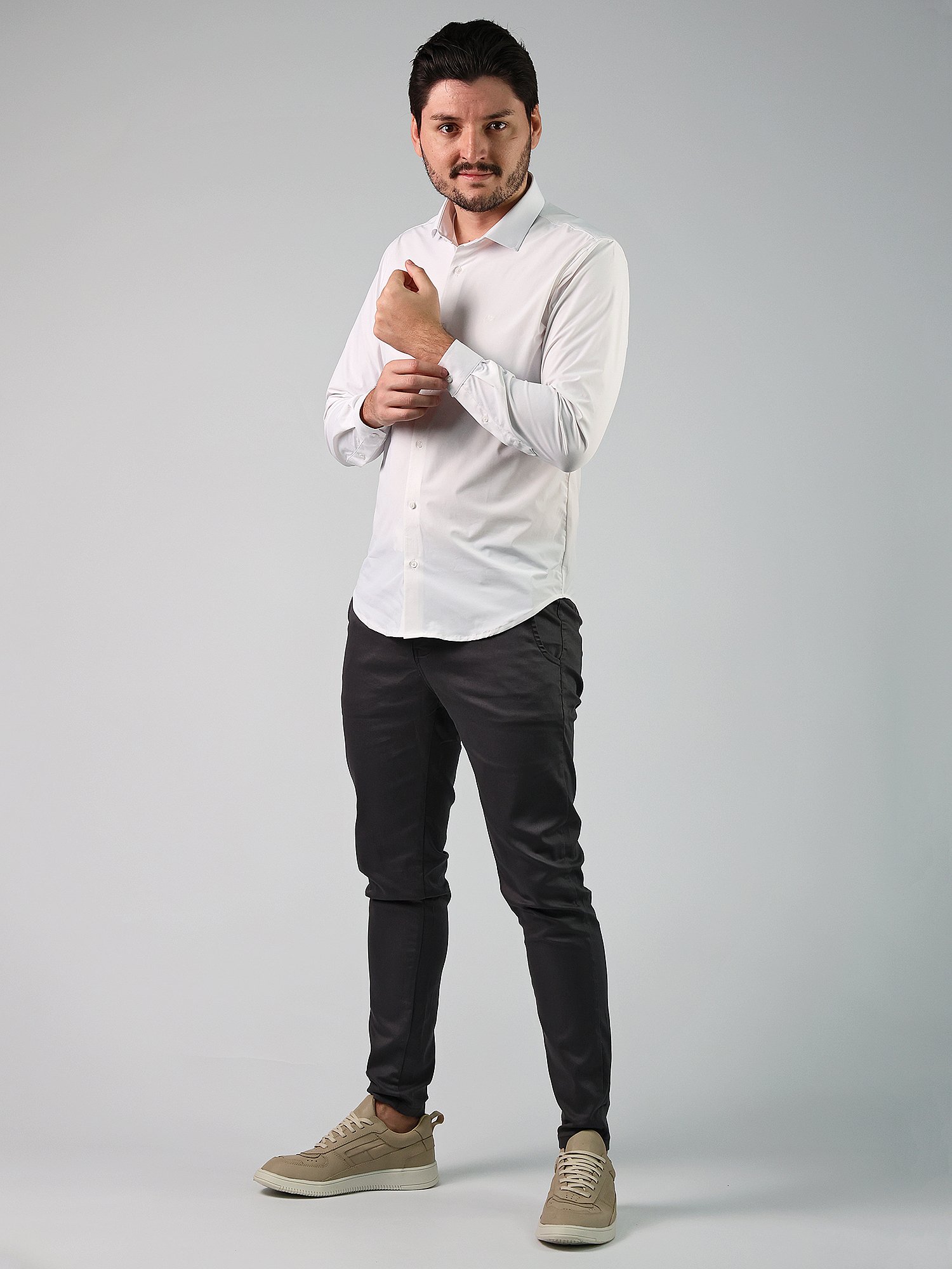 Camisa Branca Tech Manga Longa